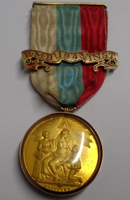 9CT GOLD MASONIC Medal, Duke Of Sussex Charity And Benevolence EUR 187 ...