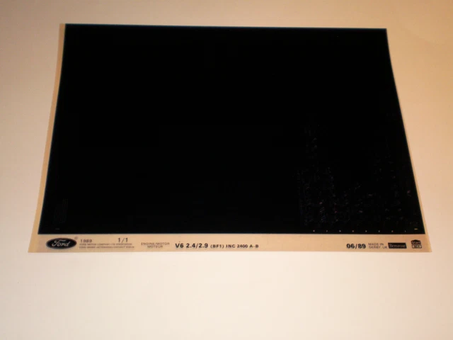 MICROFICHE CATALOGO RICAMBI Ford Motore V6 2.4/2.9 Stand 06/1989 EUR 10 ...