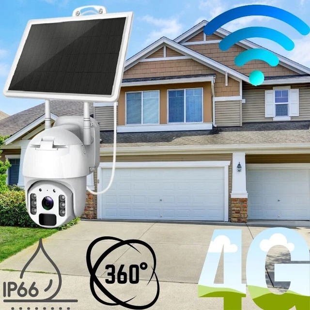 TELECAMERA MOTORIZZATA BATTERIA Solare Sim 4G Wifi Ip66 Alexa Google ...