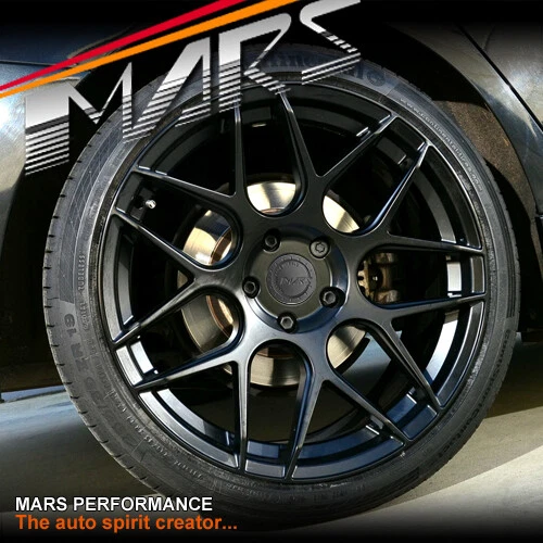 MARS MP-JW MATT Black 4x 19 Inch Concave Stag Alloy Wheels Rims 5x114.3 ...