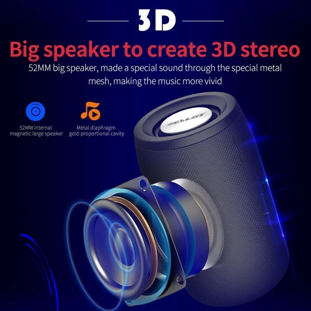 ZEALOT PORTABLE BLUETOOTH Speaker Boom Box Heavy Bass Sound Speaker for ...