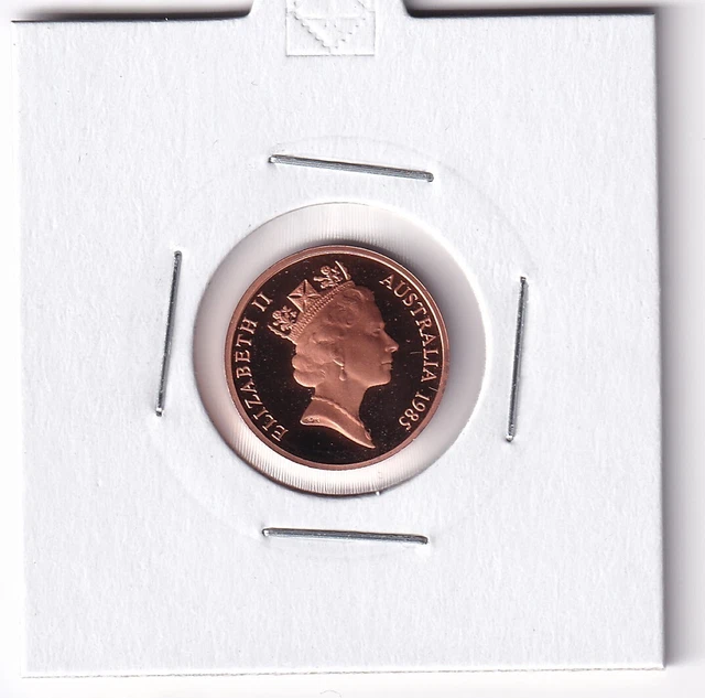 AUSTRALIAN PROOF: 1985 1 Cent Coin In 2X2 Holder -.. . EUR 3,69 ...
