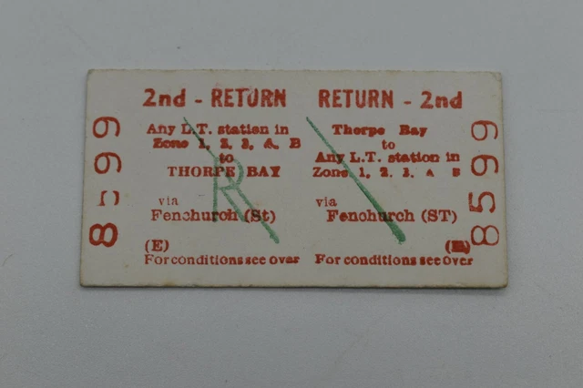 RAILWAY TICKET THERPE Bay to Any LT Station 2nd class BRB (E) #8599 EUR ...