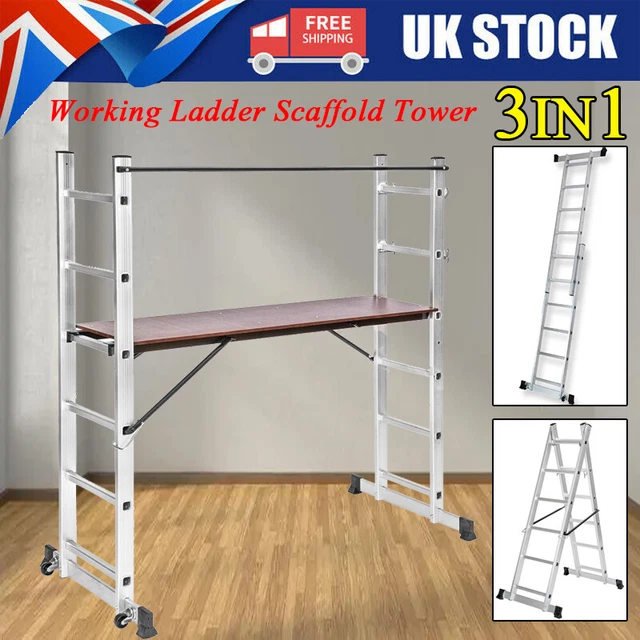 SCAFFOLDING LADDER WORK Platform 3 IN 1 Combination Multi-purpose ...