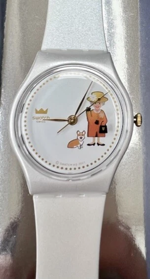 SWATCH HOW MAJESTIC Queen Elizabeth II Platinum Jubilee Watch GZ711 £99 ...