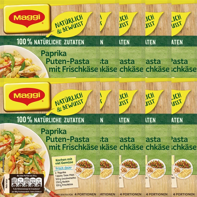 MAGGI FIX FÜR Paprika Puten Pasta mit Frischkäse 42g 10er Pack EUR 11 ...