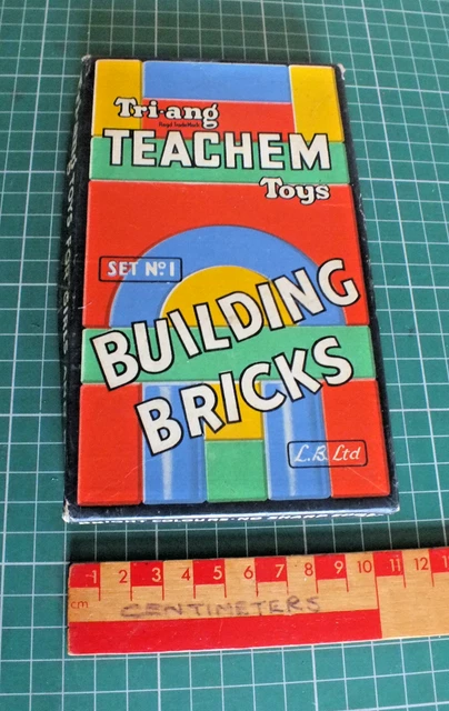VINTAGE TRIANG WOODEN BUILDING BLOCKS TEACHEM TOYS SET No.1 £18.00 ...