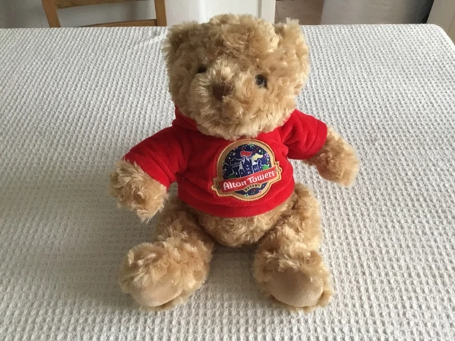ALTON TOWERS RESORT 12" Theme Park Teddy Bear With Red Hoodie Soft Toy ...