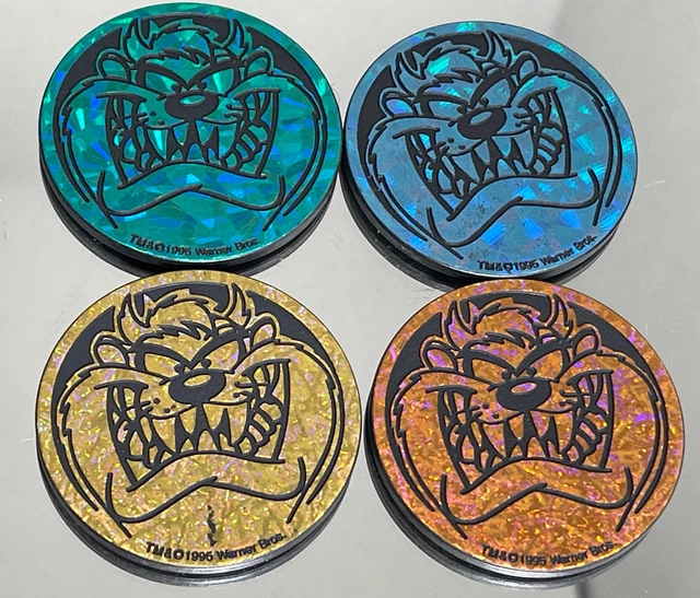 PLASTIC POG SLAMMER Kini Taz Looney Tunes 1995 The World POG Federation ...