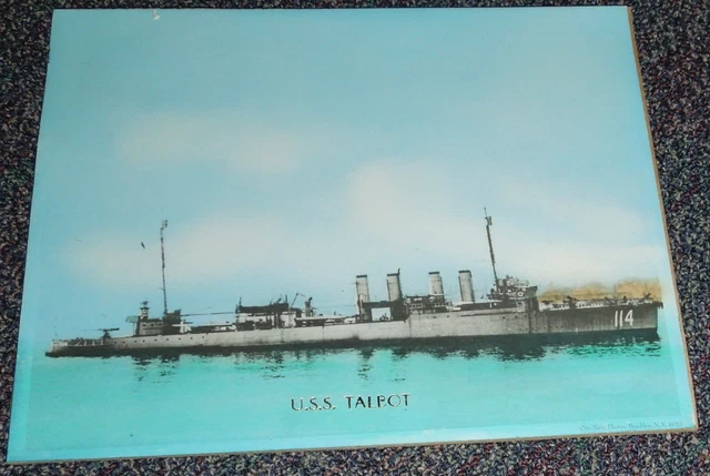 VINTAGE 8& X 10" Colorized Print of USS Talbot DD-114, WW1 Destroyer ...