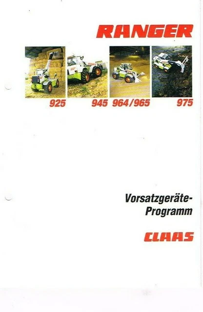 CLAAS RANGER VORSATZGERÄTE- Programm, orig. Prospekt 1998 EUR 7,95 ...