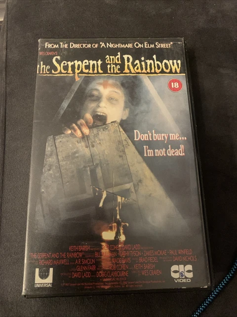 WES CRAVENS THE Serpent And The Rainbow VHS CIC Video Rare Big Box £2. ...