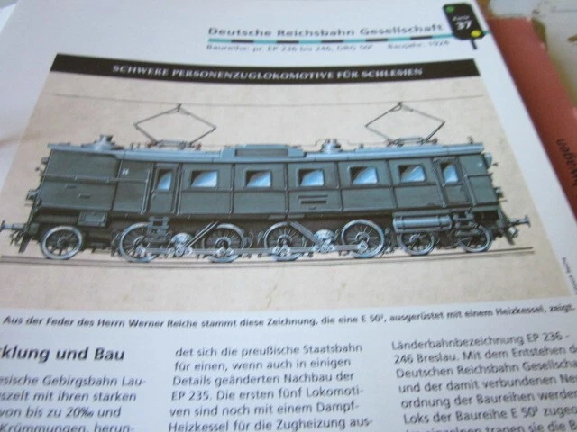 LOKPROFIL MIT AUFRISSZEICHNUNG DRG 37 pr. EP 236 DRG E 50.3 Schlesien ...