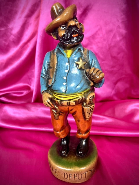 VINTAGE DEPUTY DAN Figurine E J Borman Chalkware Western Sheriff Cowboy ...