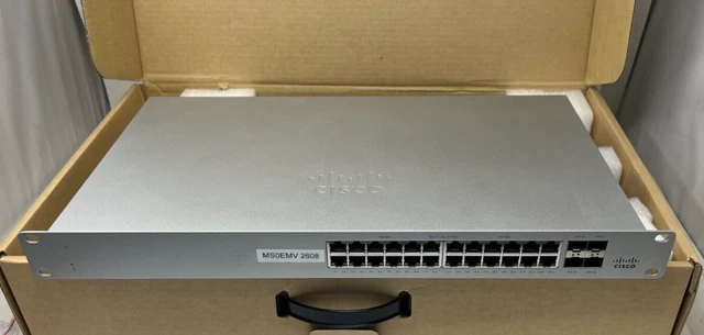 CISCO MERAKI 24-PORT PoE Managed Stackable Access Switch CLAIMED MS120 ...