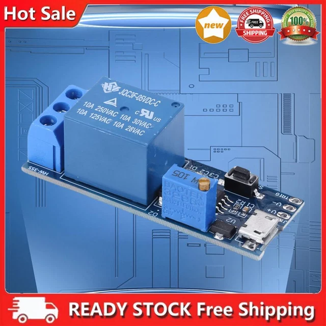 TIME DELAY RELAY Module 5V-30V Timing Relay Shield Board Electronic ...