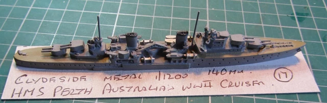 HMS PERTH AUSTRALIAN WWII Cruiser by Clydeside, Scale 1/1200 1/1250 ...