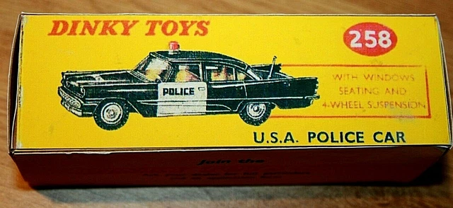 POLICE CAR USA Dinky Toys Reproduction Box Number 258 £6.39 - PicClick UK