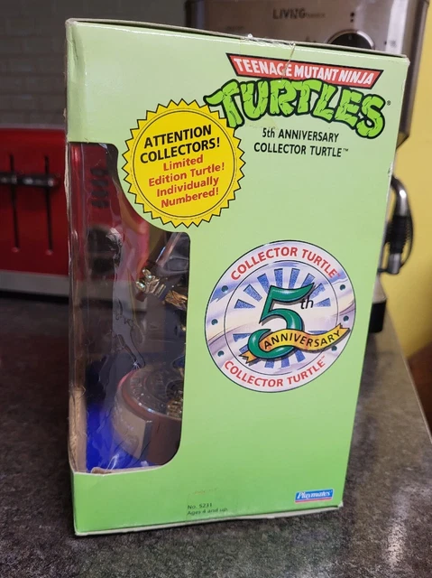 1992 TMNT NINJA Turtles 5th Anniversary Gold Leonardo, Still Sealed ...