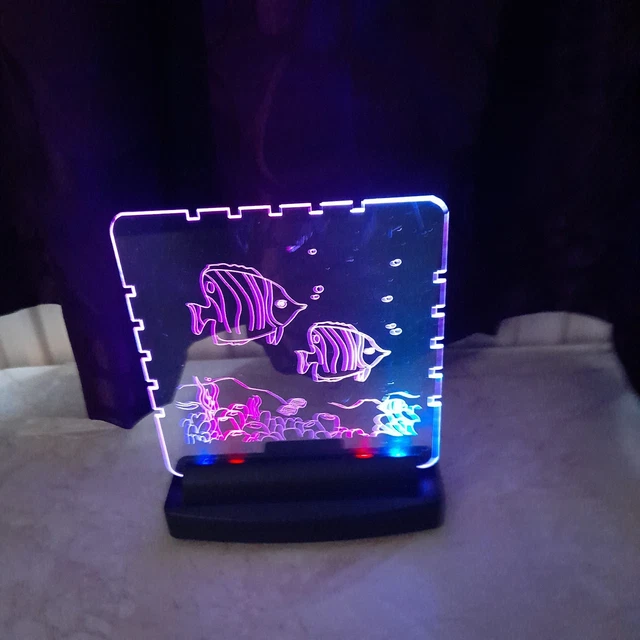 ACRYLIC LED STAND Light Up Decorative Panel Angel Fish £3.29 - PicClick UK