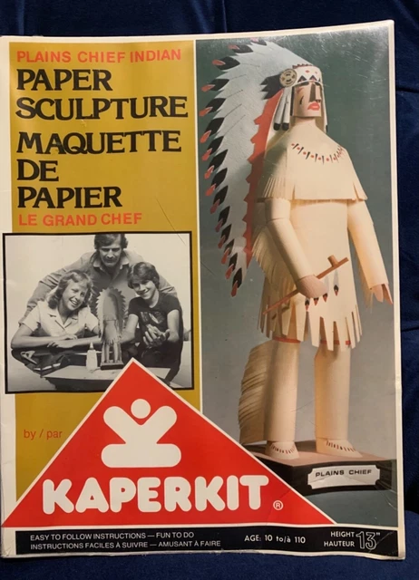 NEW PLAINS CHIEF paper sculpture aboriginal indigenous Canadian arts ...