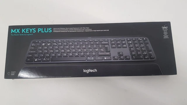 LOGITECH MX KEYS Plus Wireless Illuminated Keyboard With Palm Rest £85.00 - PicClick UK