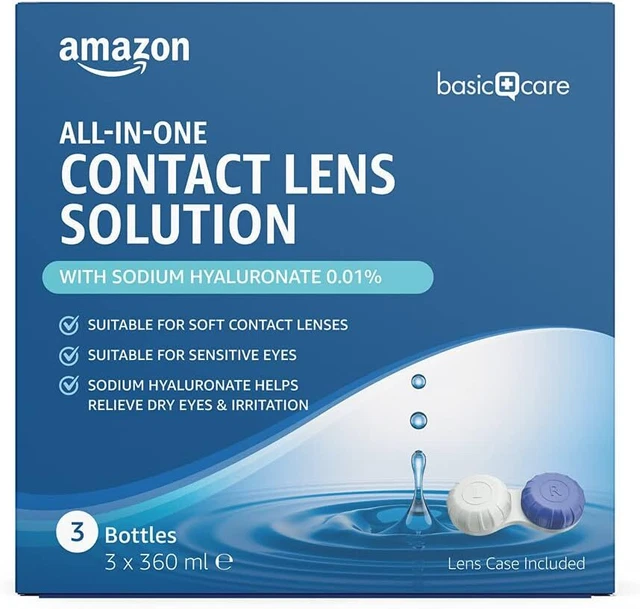 CONTACT LENS SOLUTION - All-In-One with Sodium Hyaluronate, 3x360ml £28 ...