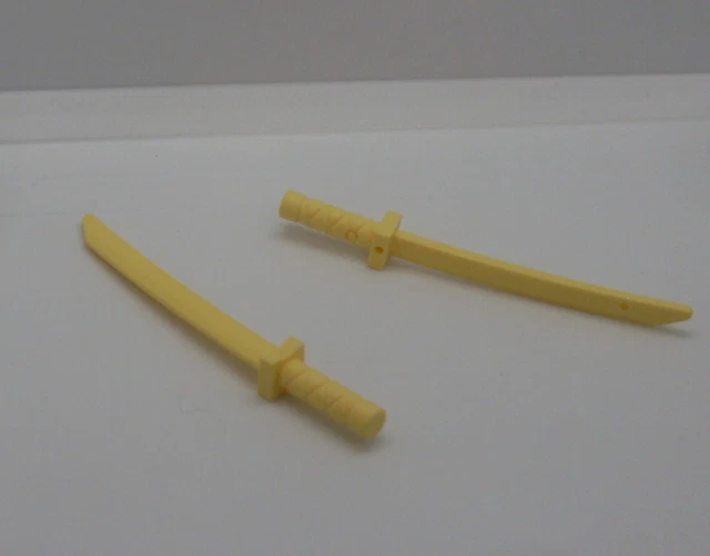 2 LEGO SAMURAI Swords Yellow Crooked Saber Ninjago Saber Sword Weapon ...