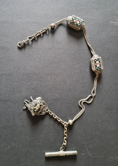 ANCIENNE CHAINE MONTRE a gousset en argent massif silver poinçonnée ...