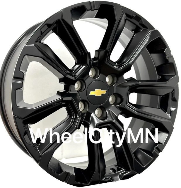 22& SATIN BLACK SRL replica OE wheels 2022 Chevy Silverado Tahoe ...
