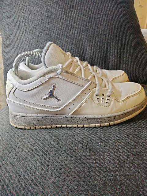 BASKETS NIKE SHOES Youth 5.5Y/W7 Air Jordan 1 Flight Low blanc gris ...