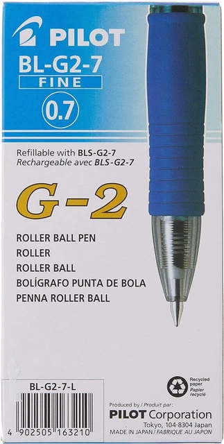 PILOT G207 RETRACTABLE Gel Rollerball 0.7 mm Tip (Box of 12) - Blue 12 ...