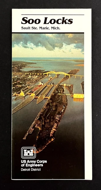 1980S SOO LOCKS Sault Ste Marie Michigan Vintage Travel Brochure US ...