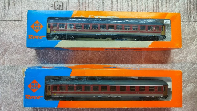 ROCO H0 4283C + 4288c FS CARROZZA PASSEGGERI 2A CLASSE + MISTA 1/2 ...