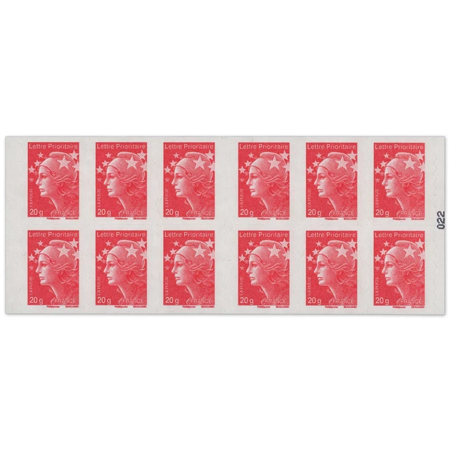 CARNET FRANCE 590-C2 De 12 Timbres Pour Affranchir Marianne Rouge De ...