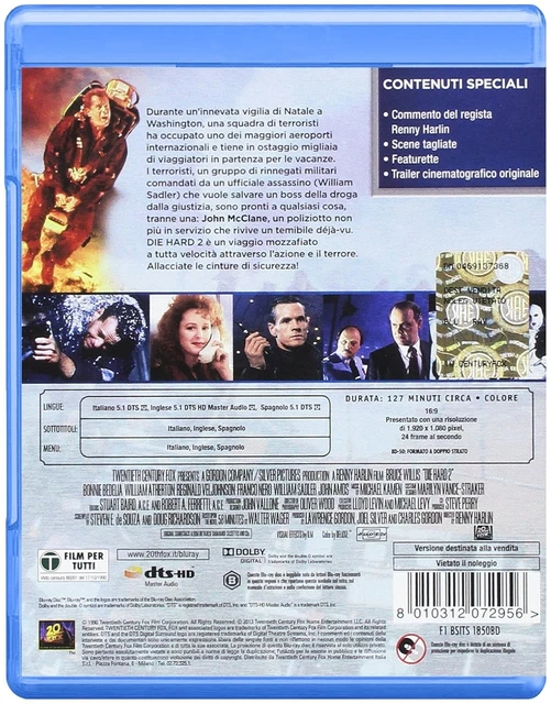 DIE HARD 2 (Blu-ray) Bedelia Willis bruce willis william atherton renny ...