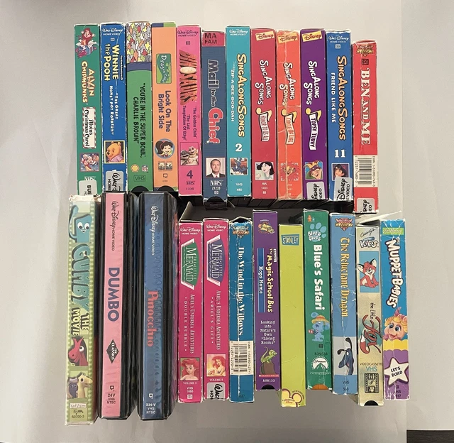 VHS LOT DISNEY Kids Movies Shows Nick Jr PBS Gumby Muppet Babies Blues ...