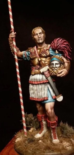 1/32 SCALE ANCIENT Roman Warrior Figurine with Helmet Trophy Historical ...