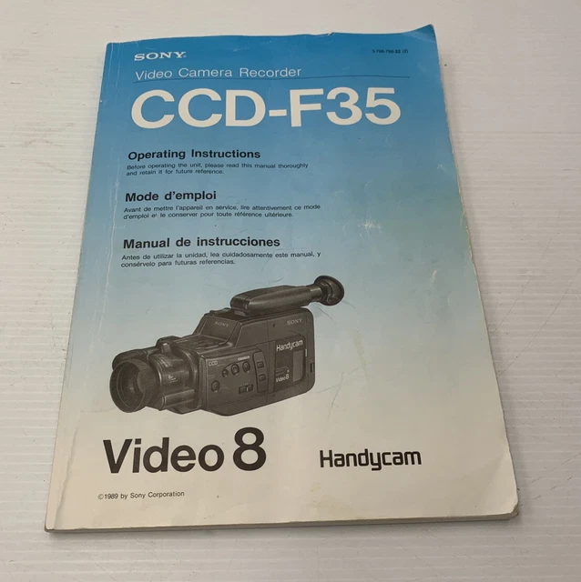SONY CCD-F35 HANDYCAM Video 8 Camera Recorder Operating Instructions ...
