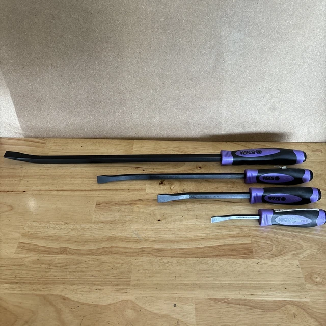 MATCO TOOLS PRY Bar Set 4pc Curved Tip Purple 8, 12, 17, 25" PBSP4C NEW ...
