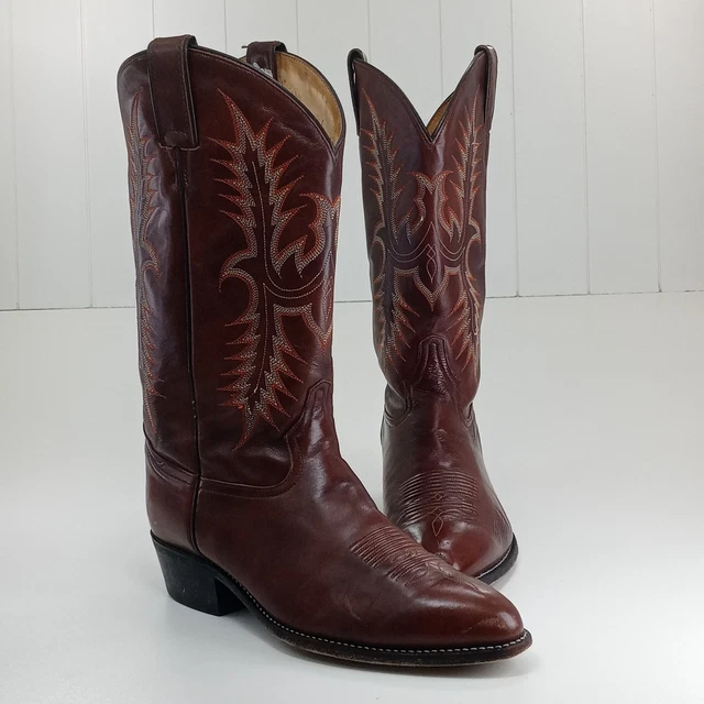 TONY LAMA MEN Cowboy Boots VM2989 Classic Brown Leather Size 9.5 EE £71 ...