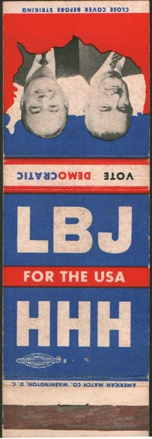 1962 LYNDON B Johnson LBJ Hubert Horatio Humphrey HHH Democratic Party ...
