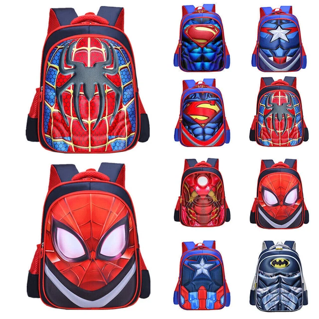 BOYS GIRLS KIDS Backpack Marvel Avengers Character Rucksack Travel ...