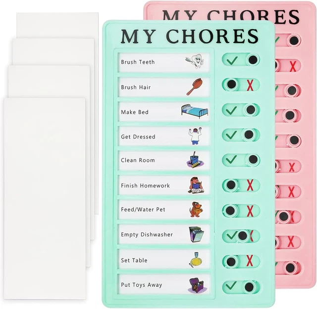 HIOPH KIDS DAILY Routine Schedule Chore Chart 2PCS Durable Portable Plastic EUR 11,80 - PicClick DE