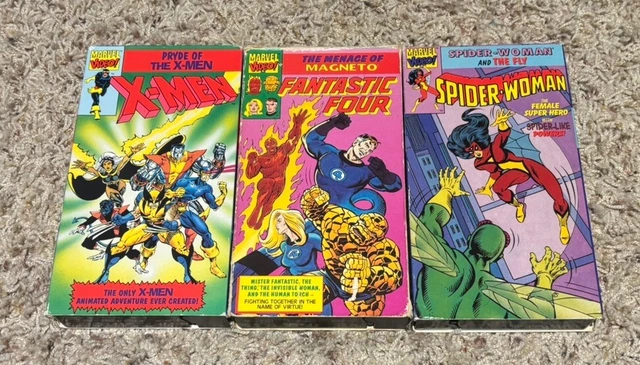 MARVEL COMICS VHS LOT X-MEN SPIDER-WOMAN FANTASTIC FOUR Cartoon Tapes £ ...