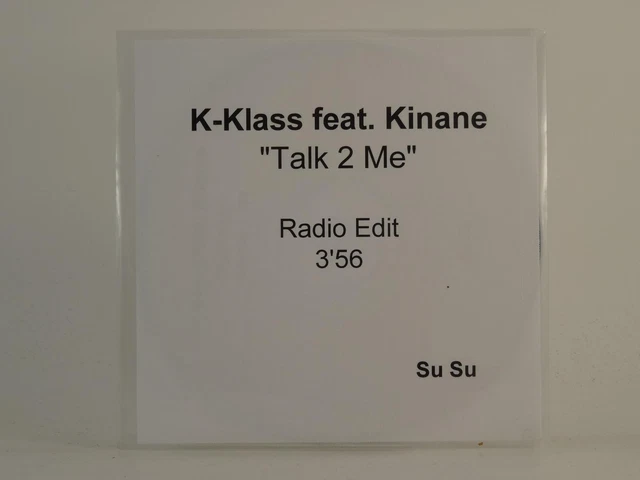 K-KLASS FT KINANE TALK 2 ME (H1) 1 Track Promo CD Single White Sleeve ...