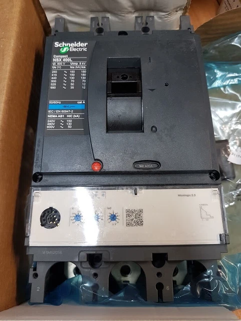 SCHNEIDER ELECTRIC NSX 400L 3 Pole Compact NSX400-L-2.3400-3P3T and ...