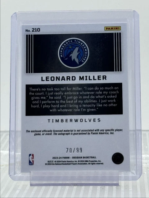 PATCH ROOKIE LEONARD Miller 2023-24 Ossidian Rpa Autografo Rc Auto/99 Q1180 EUR 0,93 - PicClick IT