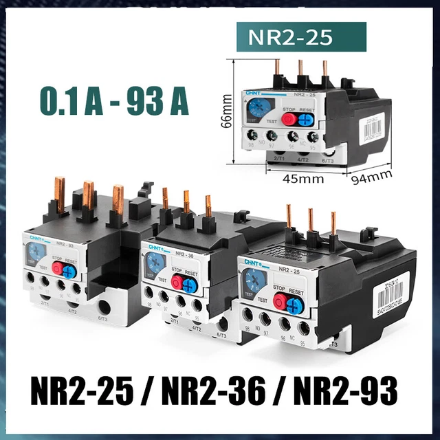 THERMAL OVERLOAD RELAY 0.1 - 25 Amp Overload Protection 3 Phase Motor ...