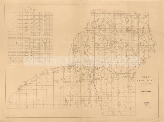 1883 MAP| MAP of Leon County, Florida| Cadastral Florida|Landowners ...